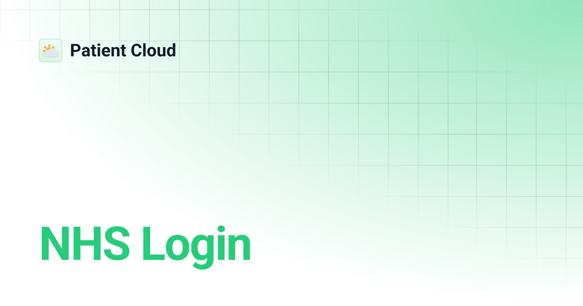 NHS Login | Patient Cloud